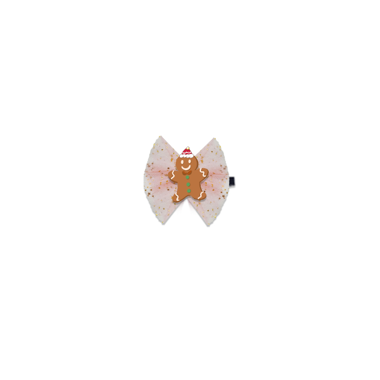 Gingerbread Man - Themed Tulle Hair Bow-Gingerbread Man - Themed Tulle ...
